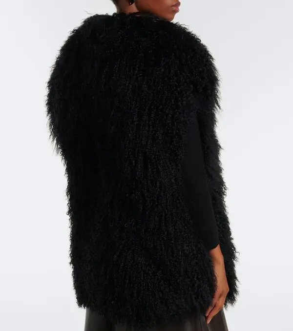 YVES SALOMON Shearling Vest - Black