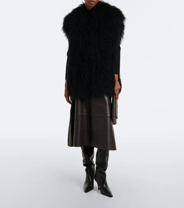 YVES SALOMON Shearling Vest - Black