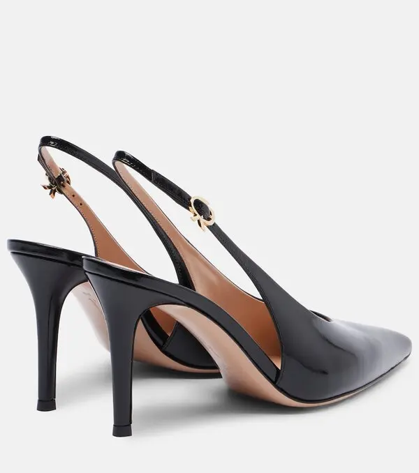 GIANVITO ROSSI Robbie 85 Leather Slingback Pumps - Black