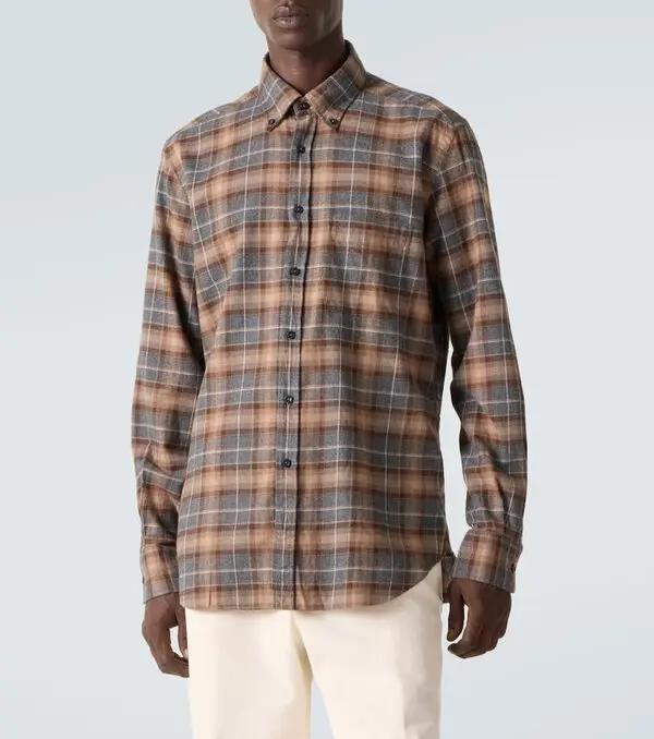 SLOWEAR Plaid Cotton Flannel Shirt