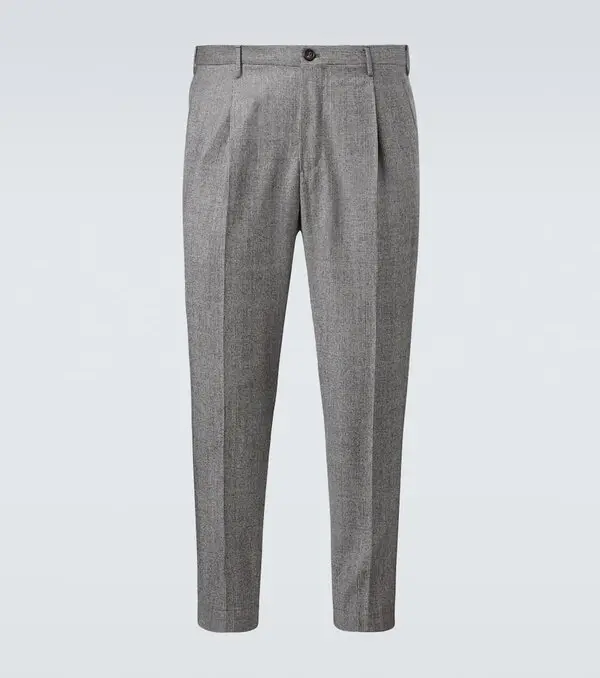 SLOWEAR Virgin Wool Tapered Trousers - Grey
