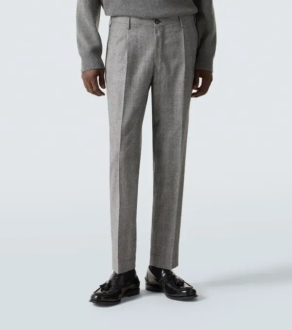 SLOWEAR Virgin Wool Tapered Trousers - Grey