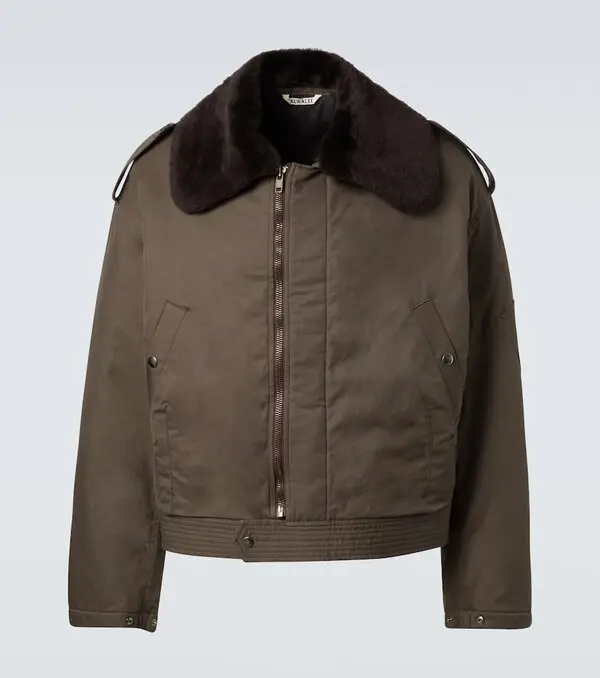 Auralee Cotton Gabardine Blouson Jacket - Brown