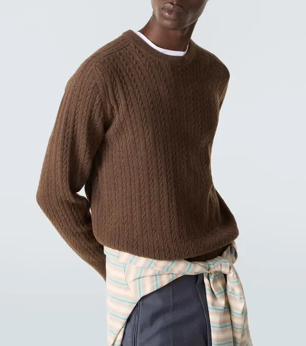 Auralee Cable-knit Wool Sweater