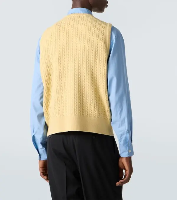 Auralee Cable-knit Wool Vest