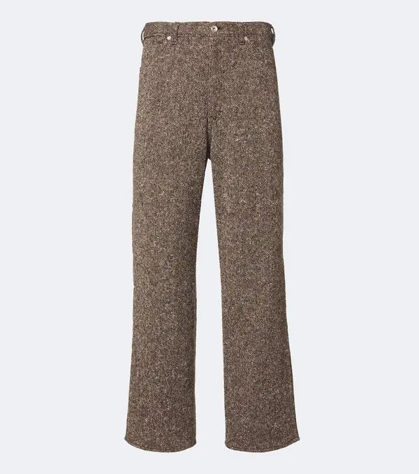 Auralee Wool Tweed Wide-leg Pants