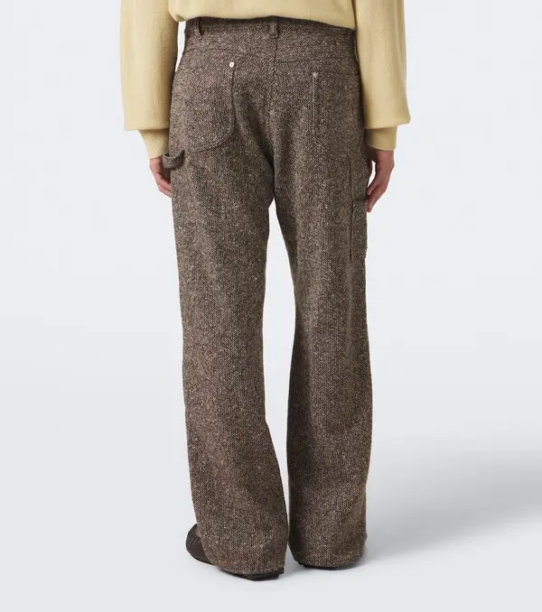 Auralee Wool Tweed Wide-leg Pants