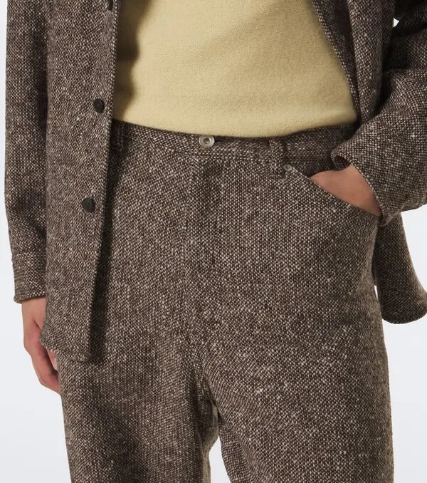 Auralee Wool Tweed Wide-leg Pants