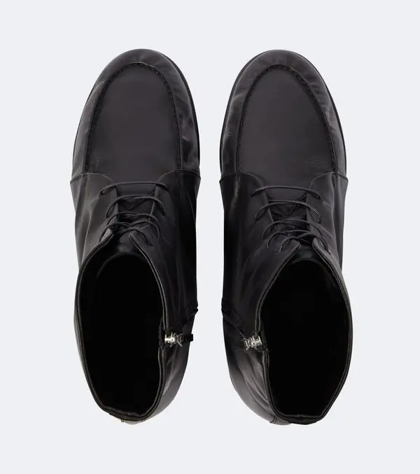 Auralee Leather Derby Boots - Black