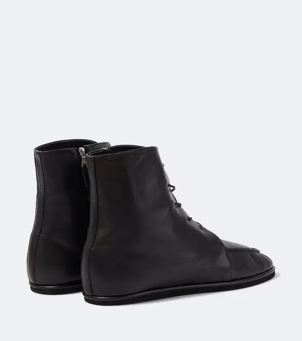 Auralee Leather Derby Boots - Black