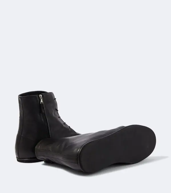 Auralee Leather Derby Boots - Black