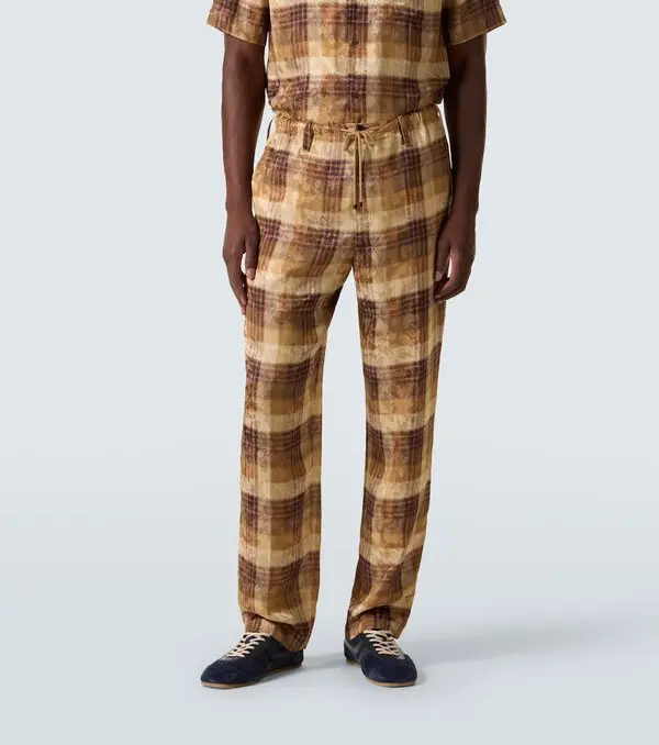 Dries Van Noten Checked Jacquard Straight Pants