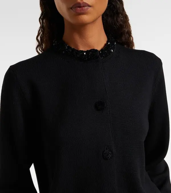 JIL SANDER Sequined Virgin Wool Cardigan