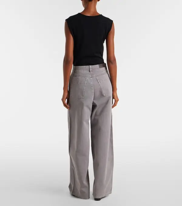 LEMAIRE High-rise Wide-leg Jeans - Grey