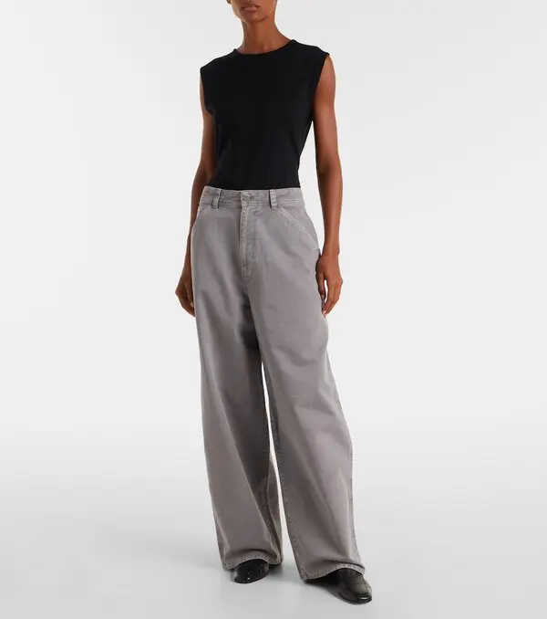 LEMAIRE High-rise Wide-leg Jeans - Grey