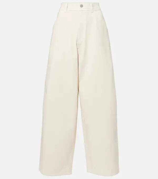 LEMAIRE High-rise Wide-leg Jeans - White