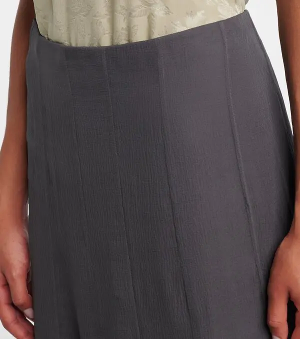 Chloé Paneled High-rise Silk Muslin Maxi Skirt - Grey