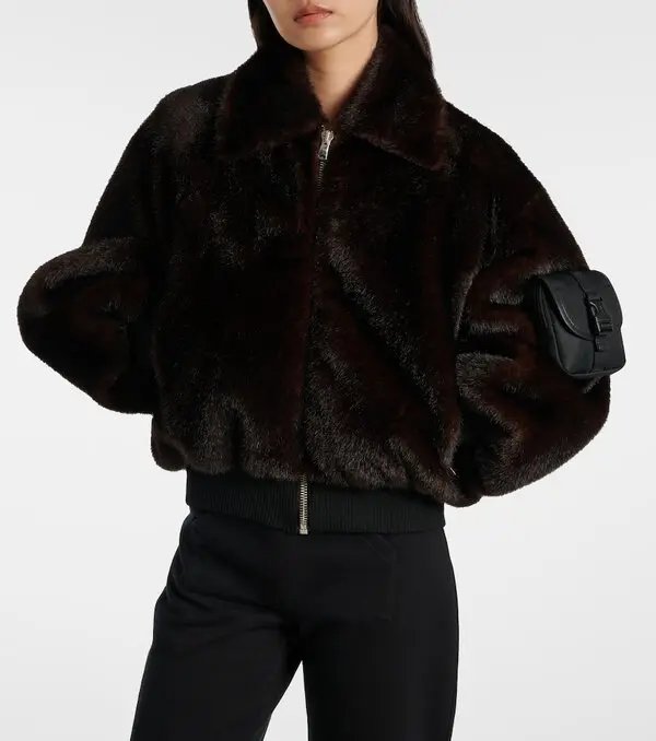 Coperni Cropped Bomber Jacket - Brown