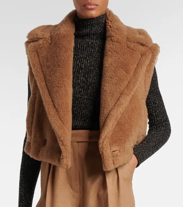 Max Mara Santos Cropped Camel Hair And Silk Jacket