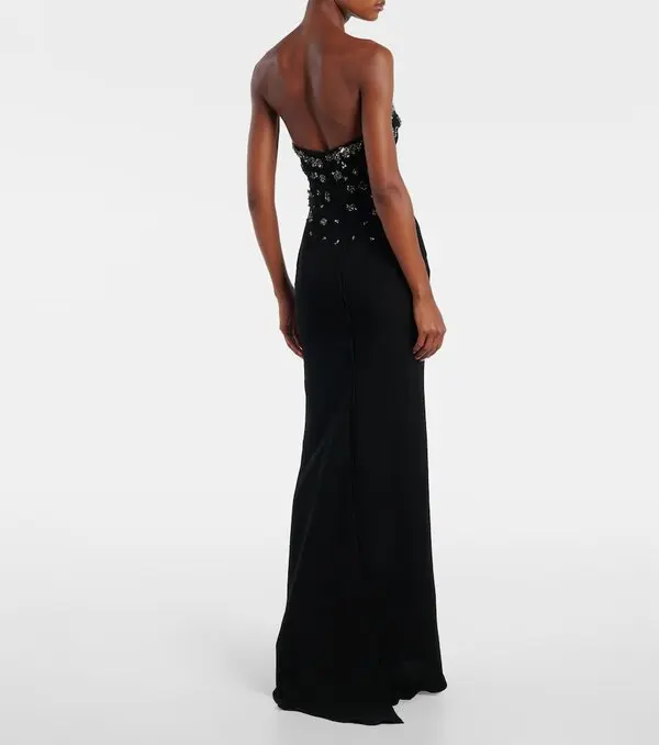 MARMAR HALIM Sequined Crêpe Bustier Gown