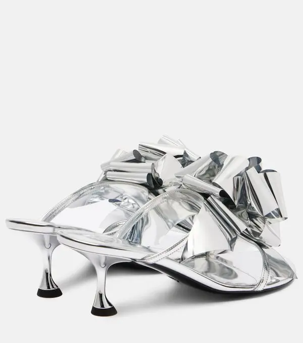 Proenza Schouler Mirrored Leather Mules - Silver