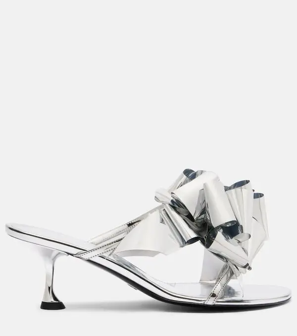 Proenza Schouler Mirrored Leather Mules - Silver