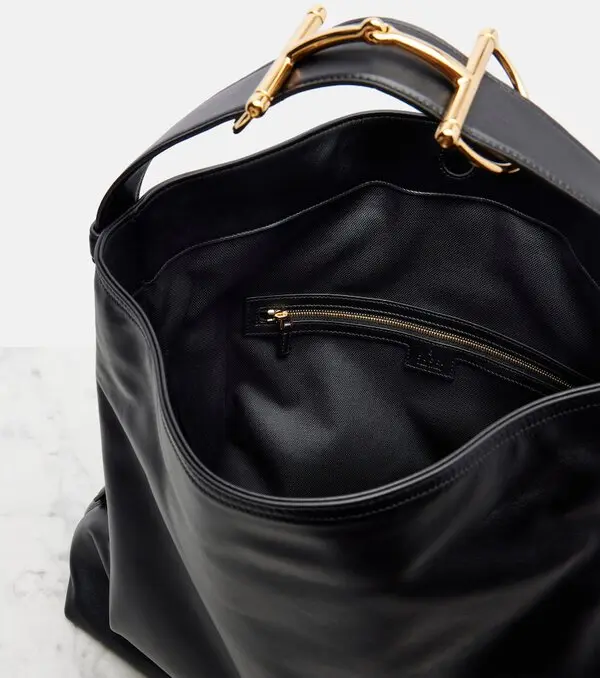Gucci Beatrix Large Leather Shoulder Bag - Black