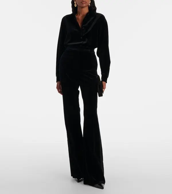 Max Mara Cotton Velvet Bodysuit - Black
