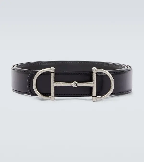 Gucci Horsebit Leather Belt - Black