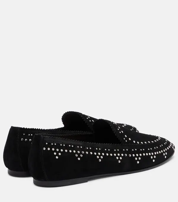AQUAZZURA Skye Studded Loafers - Black