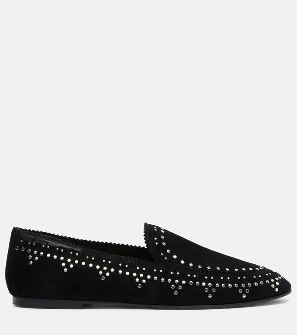 AQUAZZURA Skye Studded Loafers - Black