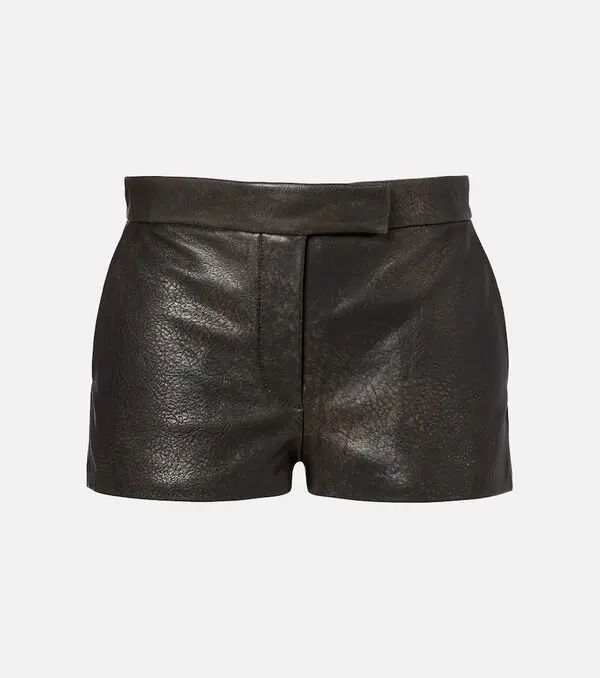 Alex Perry Low-rise Leather Micro Shorts