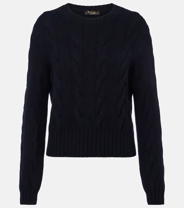 Loro Piana Napier Cable-knit Cashmere Sweater - Blue