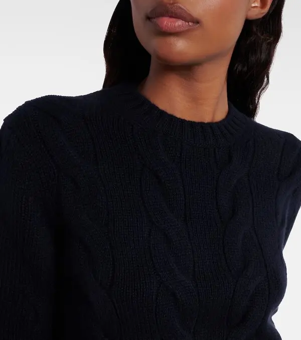 Loro Piana Napier Cable-knit Cashmere Sweater - Blue