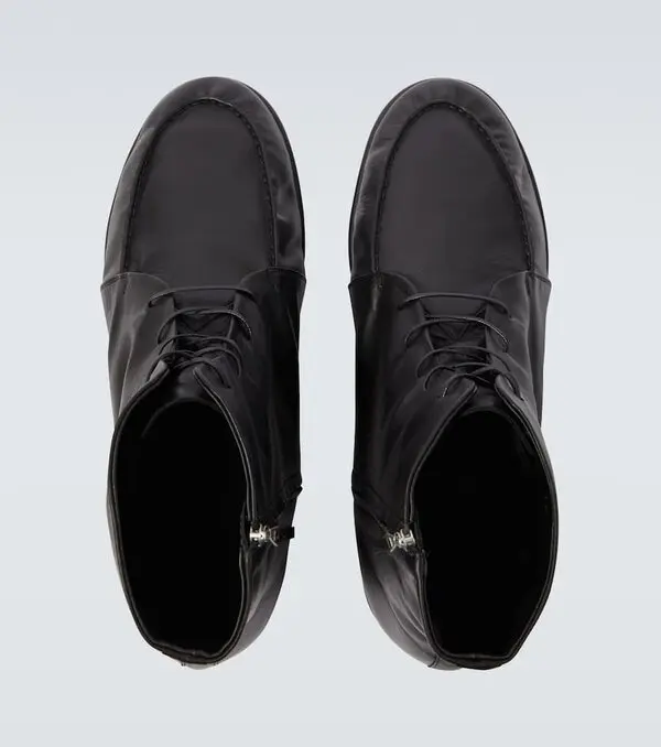 Auralee Leather Derby Boots - Black
