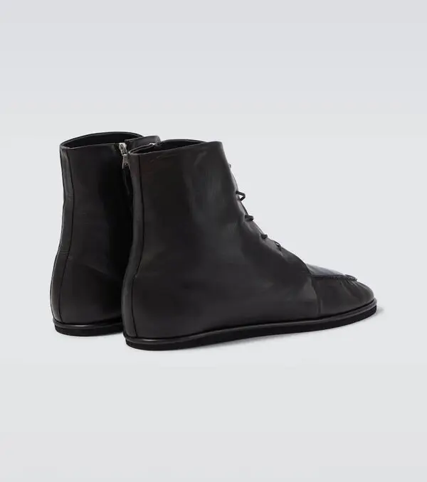 Auralee Leather Derby Boots - Black
