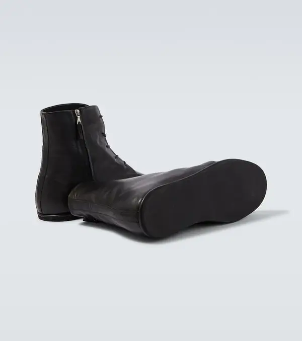 Auralee Leather Derby Boots - Black