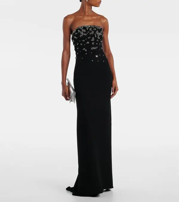 MARMAR HALIM Sequined Crepe Bustier Gown