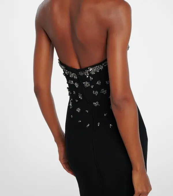 MARMAR HALIM Sequined Crepe Bustier Gown