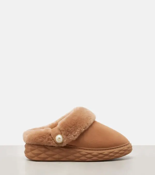 JIMMY CHOO Diamond Maxi Mules - Beige