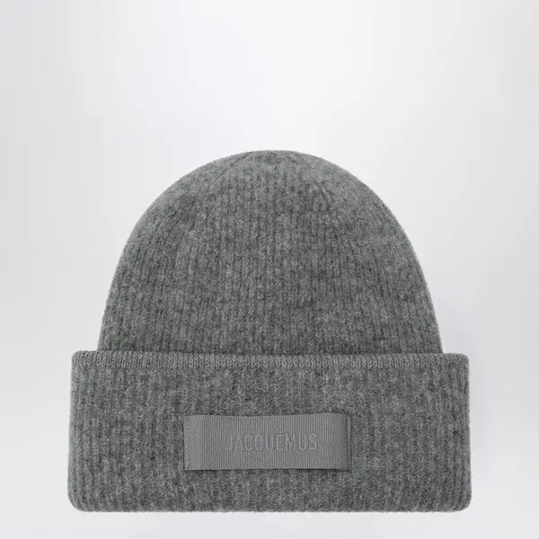 Jacquemus Ribbed Wool-blend Beanie - Grey