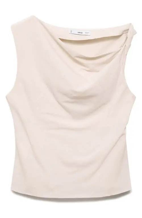 Mango Asymmetric Draped Top - Ecru