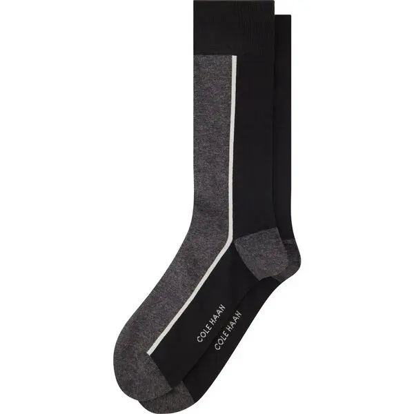 Cole Haan Colorblock Dress Socks - Black