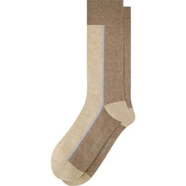 Cole Haan Colorblock Dress Socks - Tan