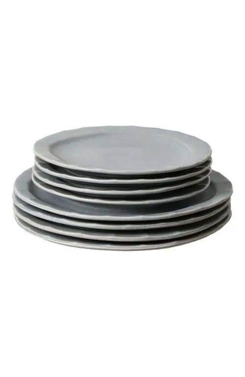 STONE + LAIN Oasis Stoneware 4-piece Dinner Plate Set - Grey Blue
