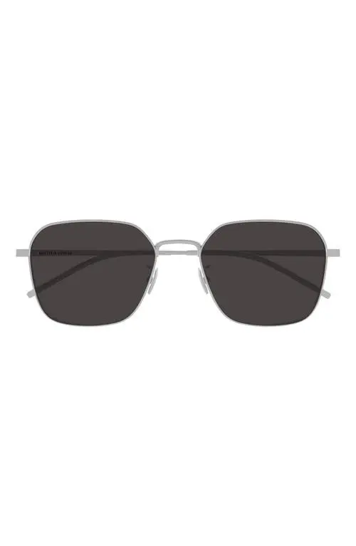 Bottega Veneta 55mm Square Sunglasses - Silver