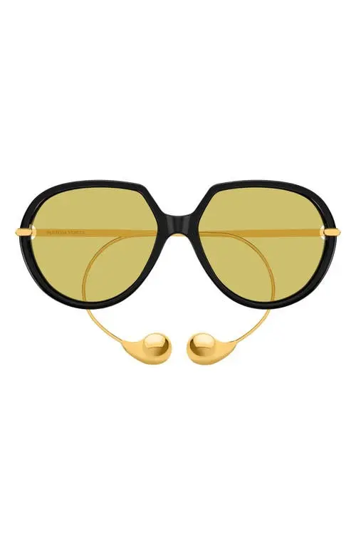 Bottega Veneta 60mm Round Frame Sunglasses - Black