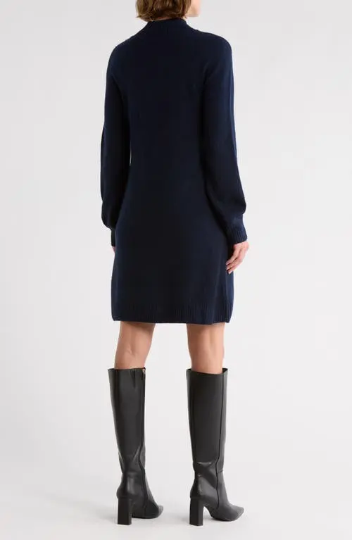 Halogen Mock Neck Long Sleeve Sweater Dress