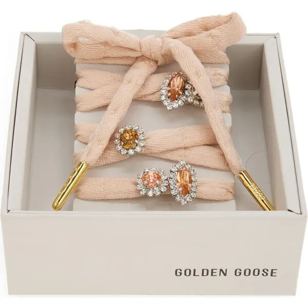 GOLDEN GOOSE Skins Crystal Charm Shoelaces - Beige