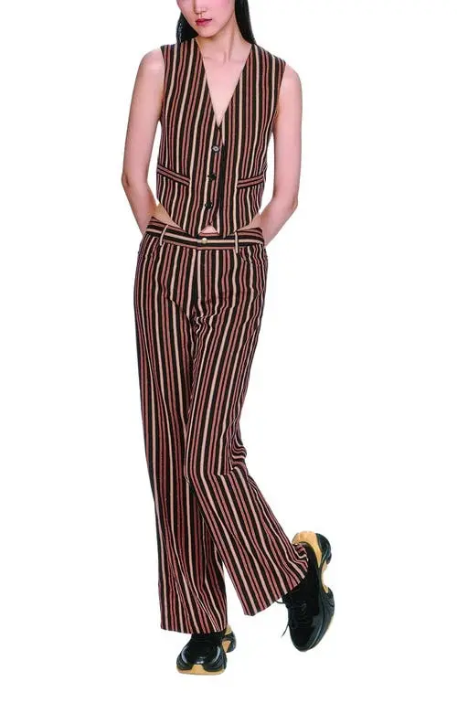 Anna Sui Pinstripe Sleeveless Vest